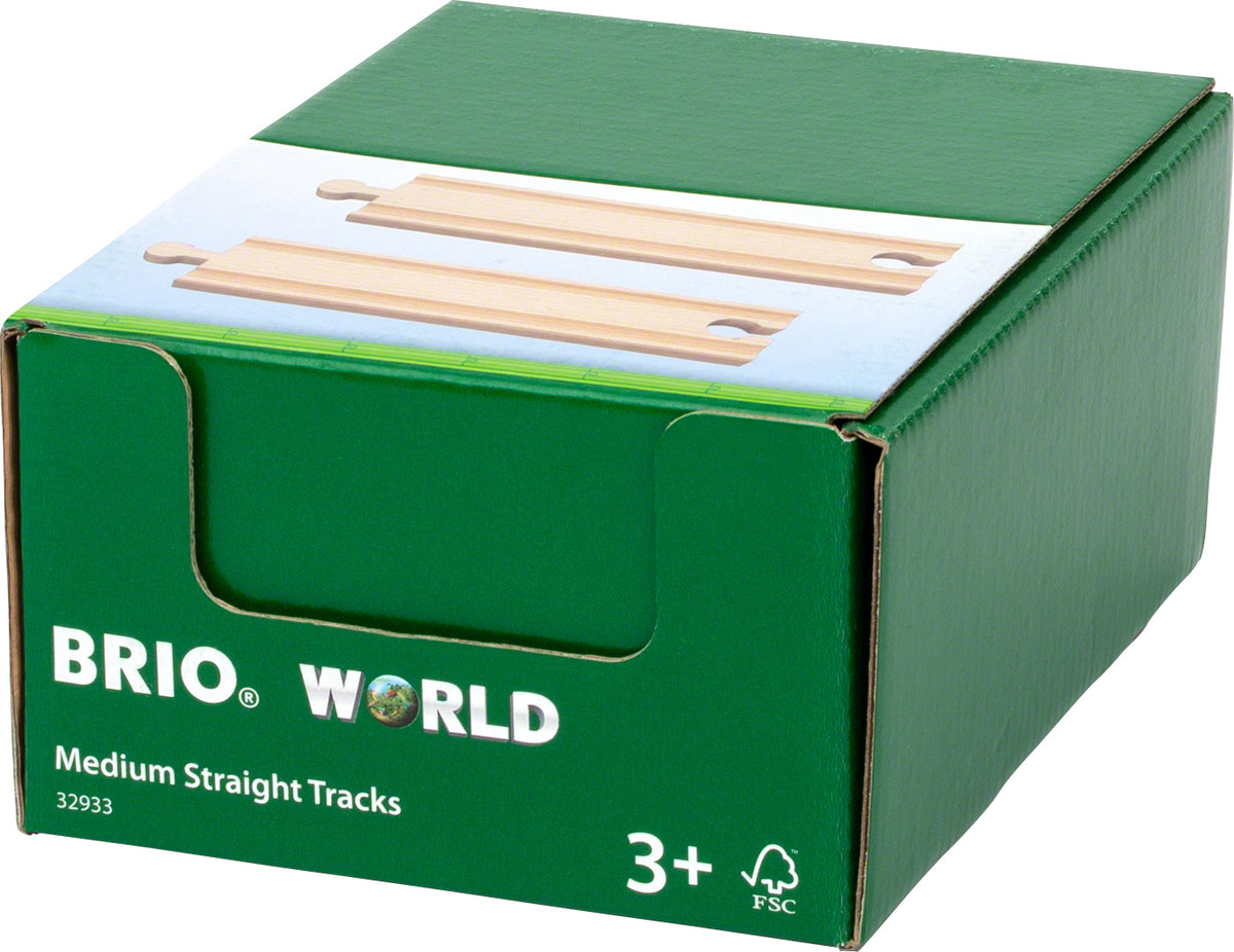 BRIO Medium Straight Tracks (sold individually) — The Learning Tree